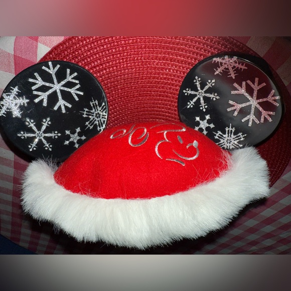 Disney | Accessories | Disney Red Santa Mickey Ears Child Size | Poshmark